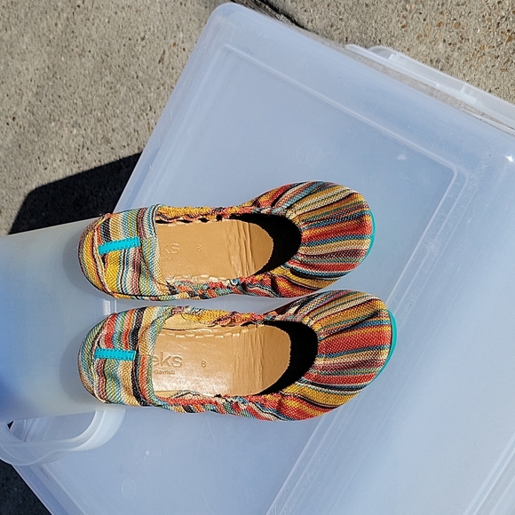 Tieks | Shoes | Tieks Sunset Stripe Multicolor Textile Flats | Poshmark
